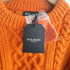 Filson | Sweaters | Filson Wool Chunky Cable Knit Fisherman Orange ...